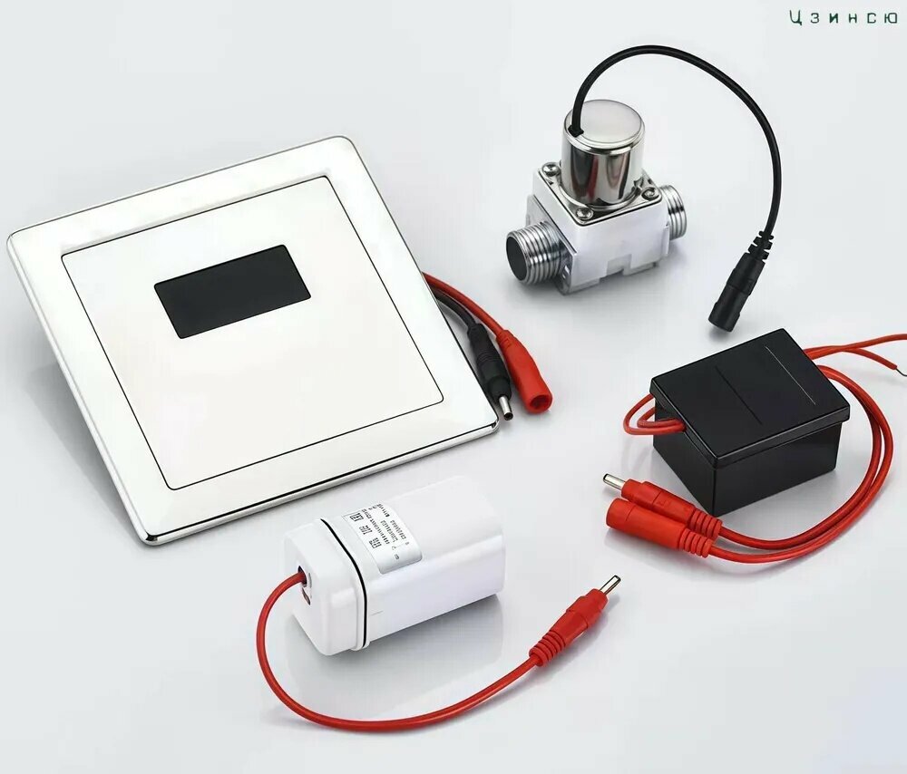 Индукционный клапан промывки писсуара, сенсорная панель, Автоматический датчик клапана смыва электрического писсуара , Встроенная установка, DC6V, смыв мочи.1/2.