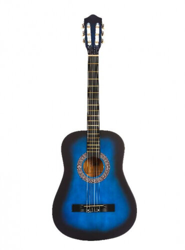 Классическая гитара Belucci BC3825 BLS, с медиаторами, чехлом, ремнём, струнами, синий