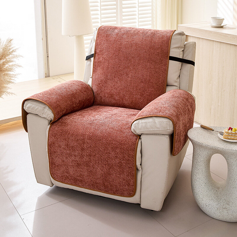 Новый всесезонный дышащий чехол для электрического кресла-реклайнера со встроенной подушкой, одноместный противоскользящий чехол для дивана с ковриком для домашних животных.