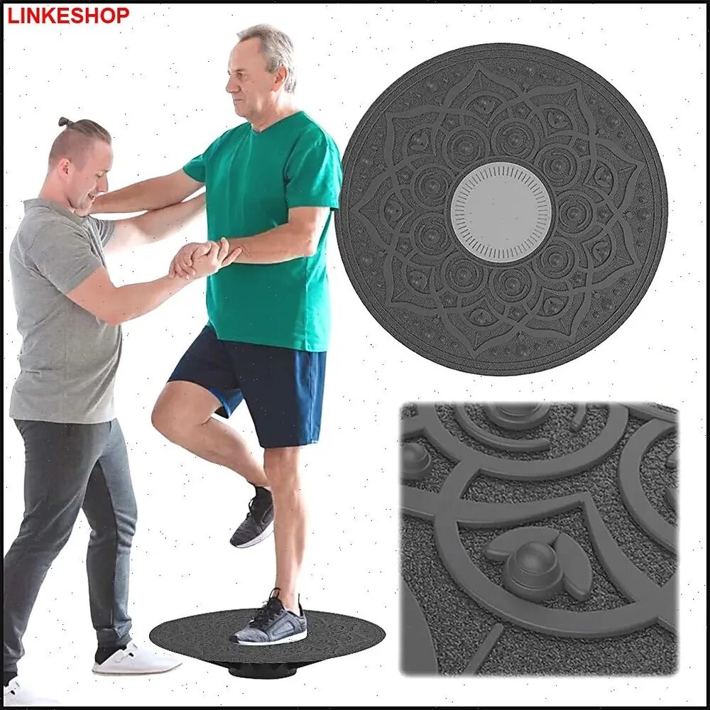 Балансир спортивный, 30х30 см, Серый,1x балансировочная доска Wobble