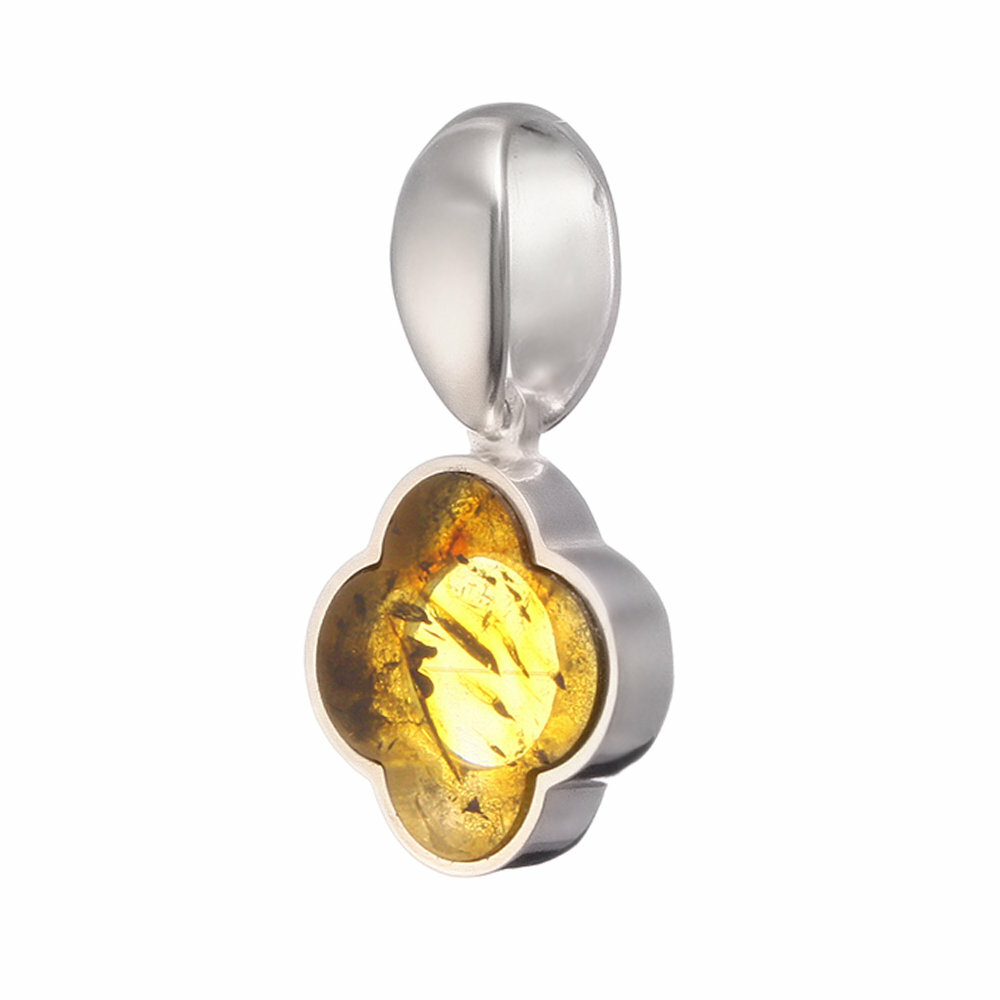 Подвеска Amberprofi, серебро, 925 проба, янтарь
