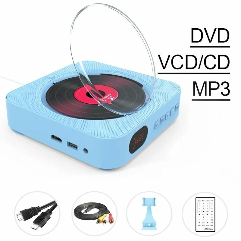 Портативный DVD-плеер видео kecag-606 CD VCD DVD проигрыватель USB HDMI синий