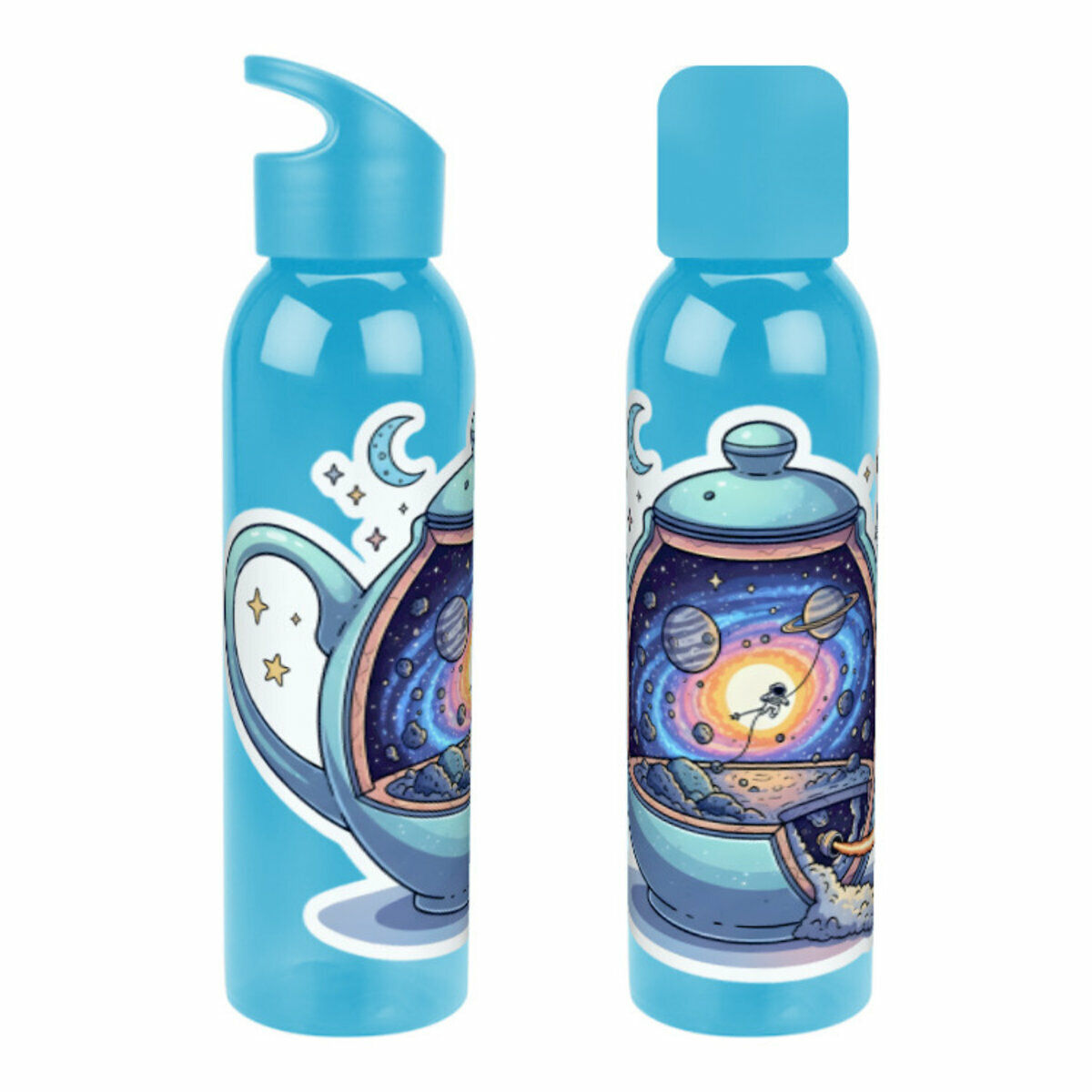 Бутылка для воды «Маленький космос внутри чайника» (голубой)
