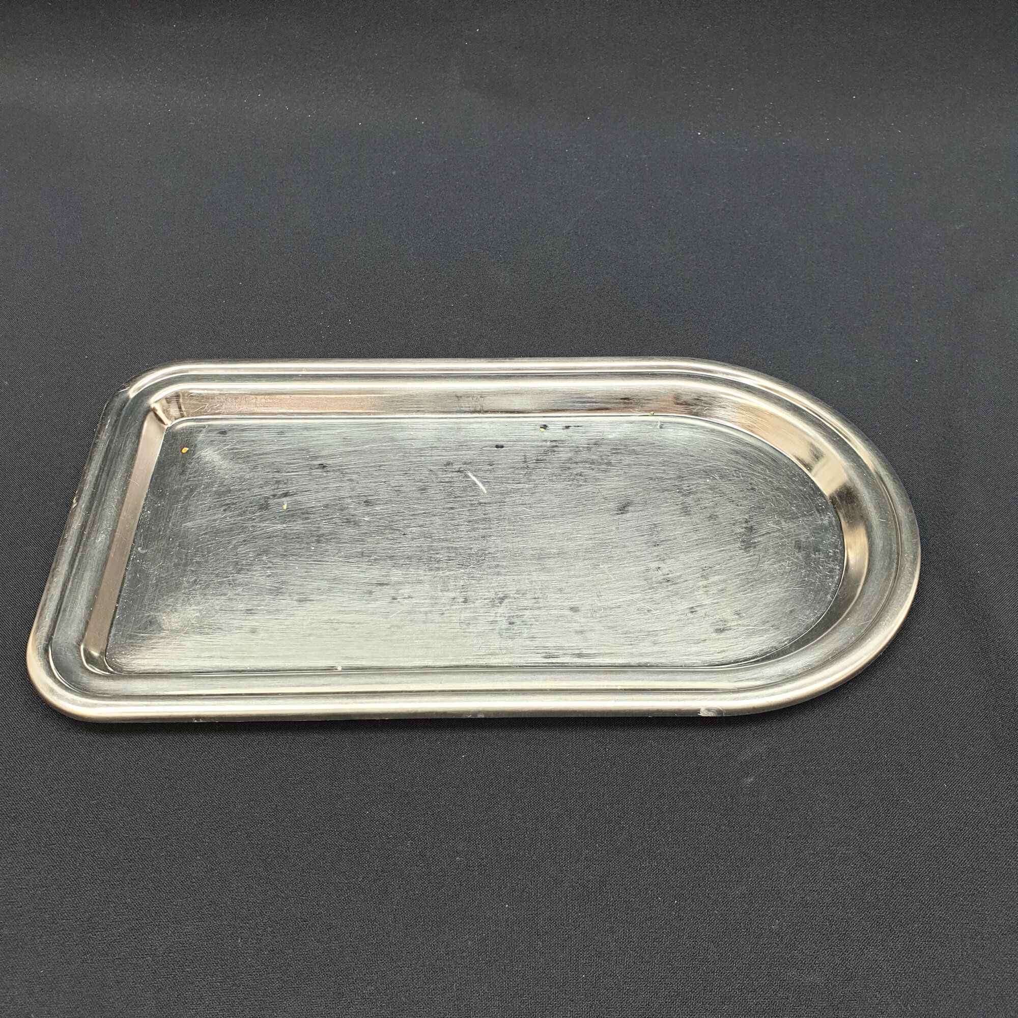 Винтажный поднос самоварный 16х31 см, нержавейка СССР