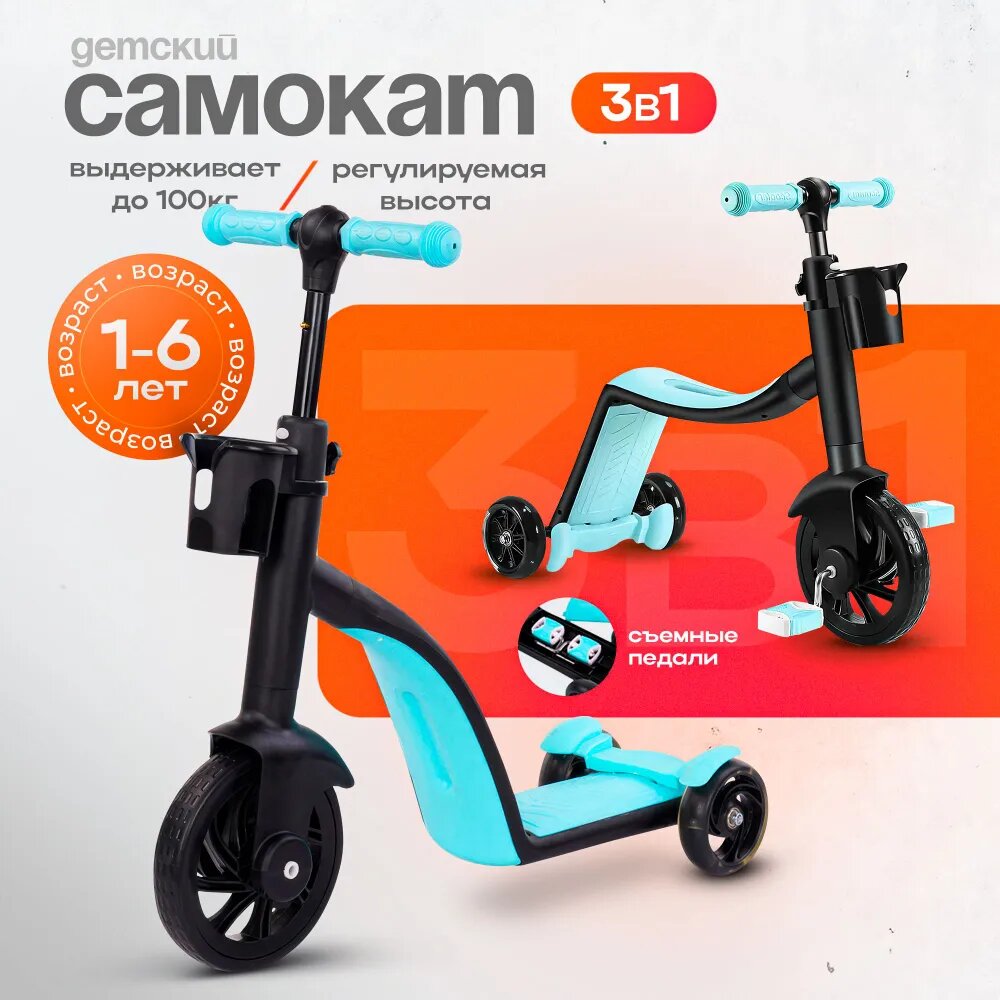 JuTongGuoJi Самокат SM01J, голубой