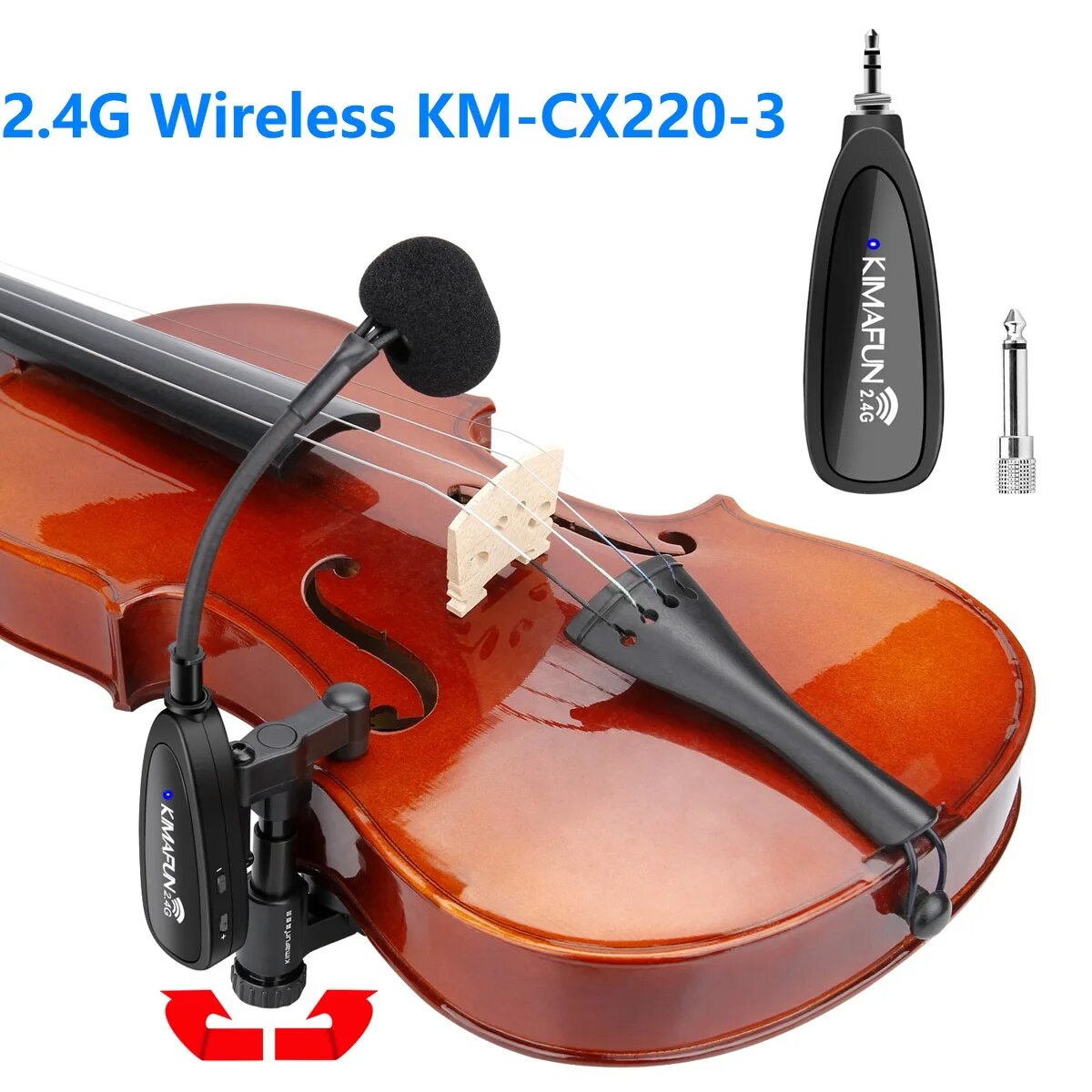 KIMAFUN KM-CX220-3 Беспроводной микрофон для скрипки