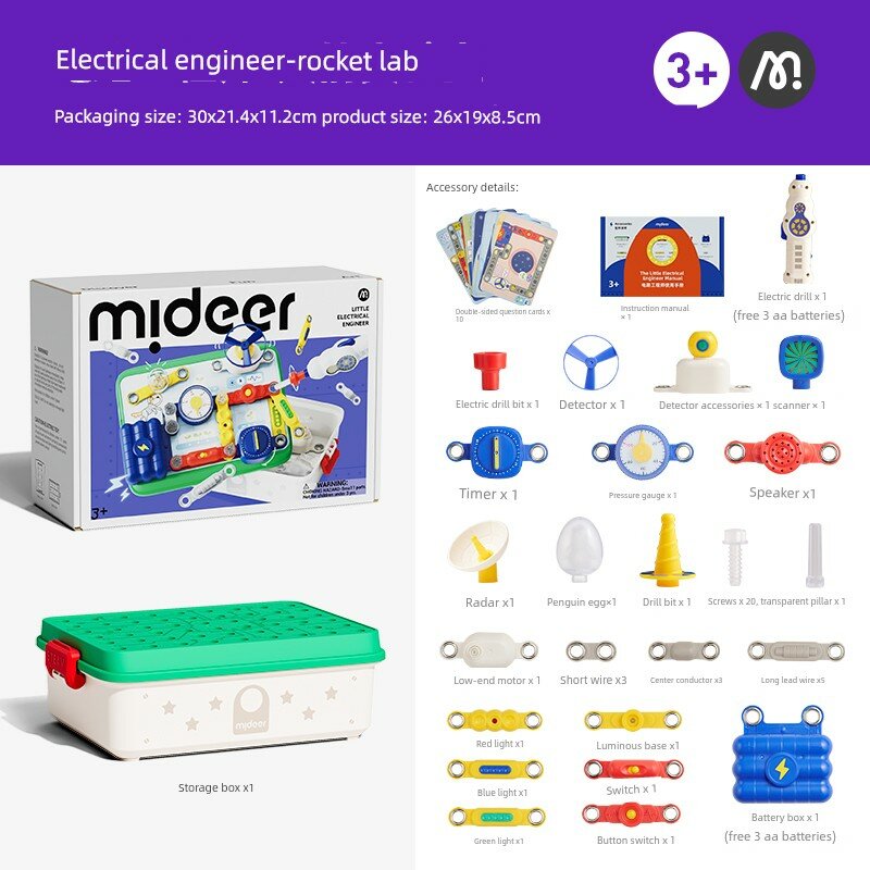 Набор инженерных экспериментов по электрике с 3 батарейками AA и 3 батарейками AAA для мальчиков 3+ лет
