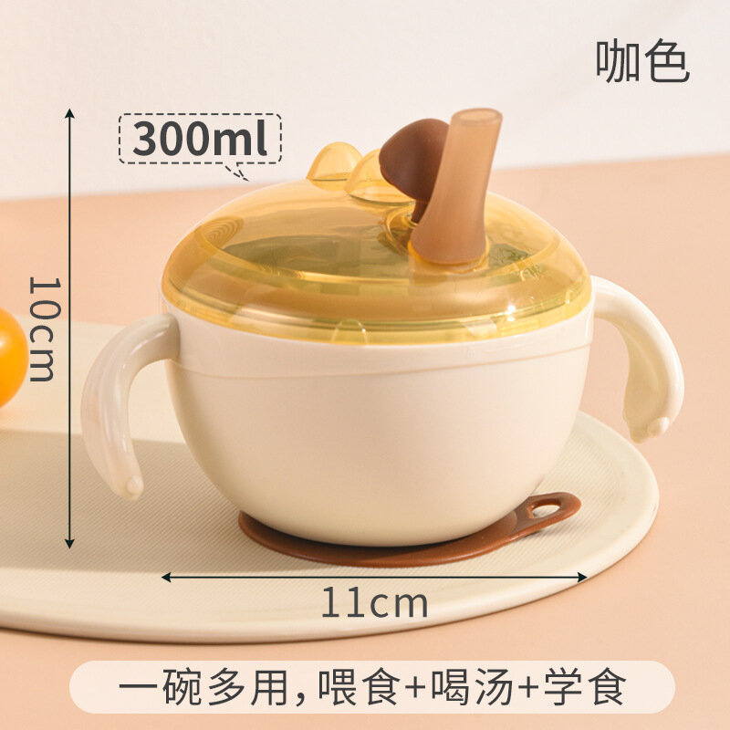 Детская миска для еды с двумя ушками, антиожоговая миска для детского питания, мультяшная миска из нержавеющей стали 316, изолированная миска, детская посуда для мамы и ребенка