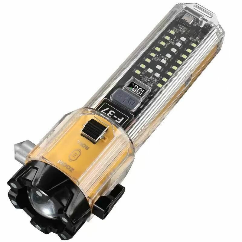 Аварийный фонарь для автомобиля — многофункциональный светодиодный фонарь LED+COB с аккумулятором 3600 миллиампер-часов и Type‑C зарядкой
