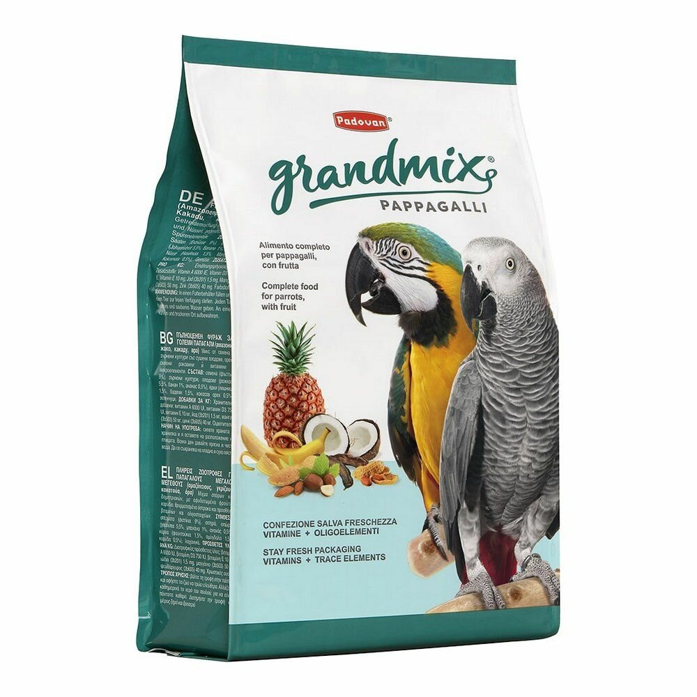 Падован GRANDMIX Pappagalli Корм для крупных попугаев основной 2 кг.