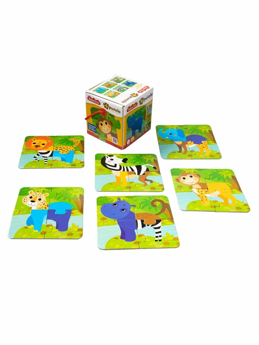 Пазлы "Животные Африки" 24 эл Baby Toys (макси)