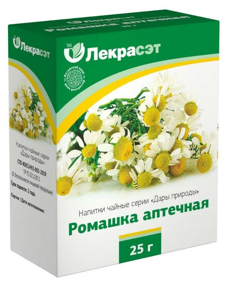 Чайный напиток Лекра-СЭТ Ромашка цветки общеукрепляющий, 25 г ТНП