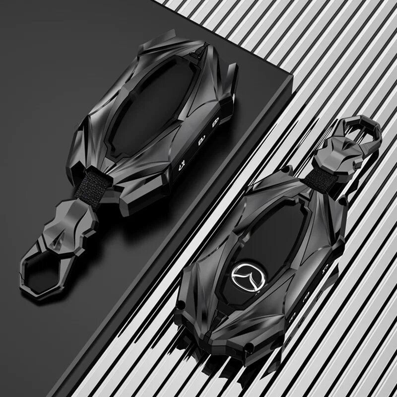 Чехол для ключа Mazda, матовый черный с украшенным замком, полная защита для моделей 2024
