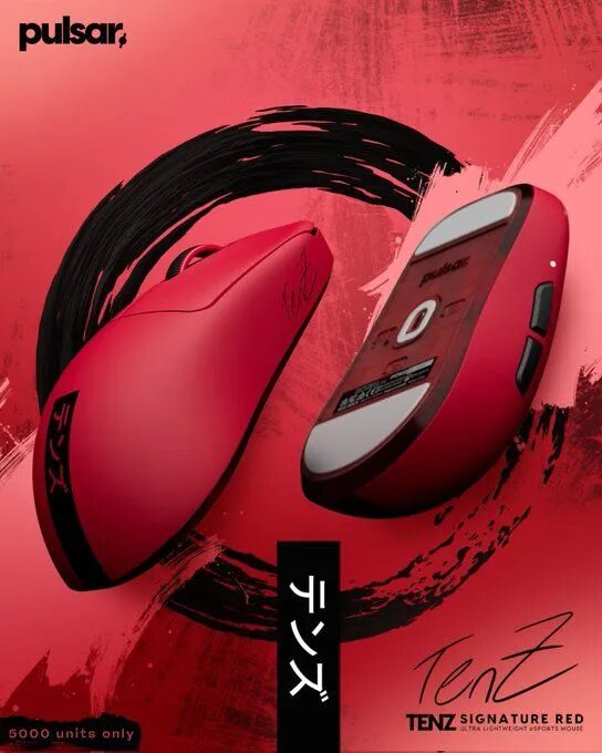 Игровая мышь Pulsar TenZ Signature RED Edition, красный