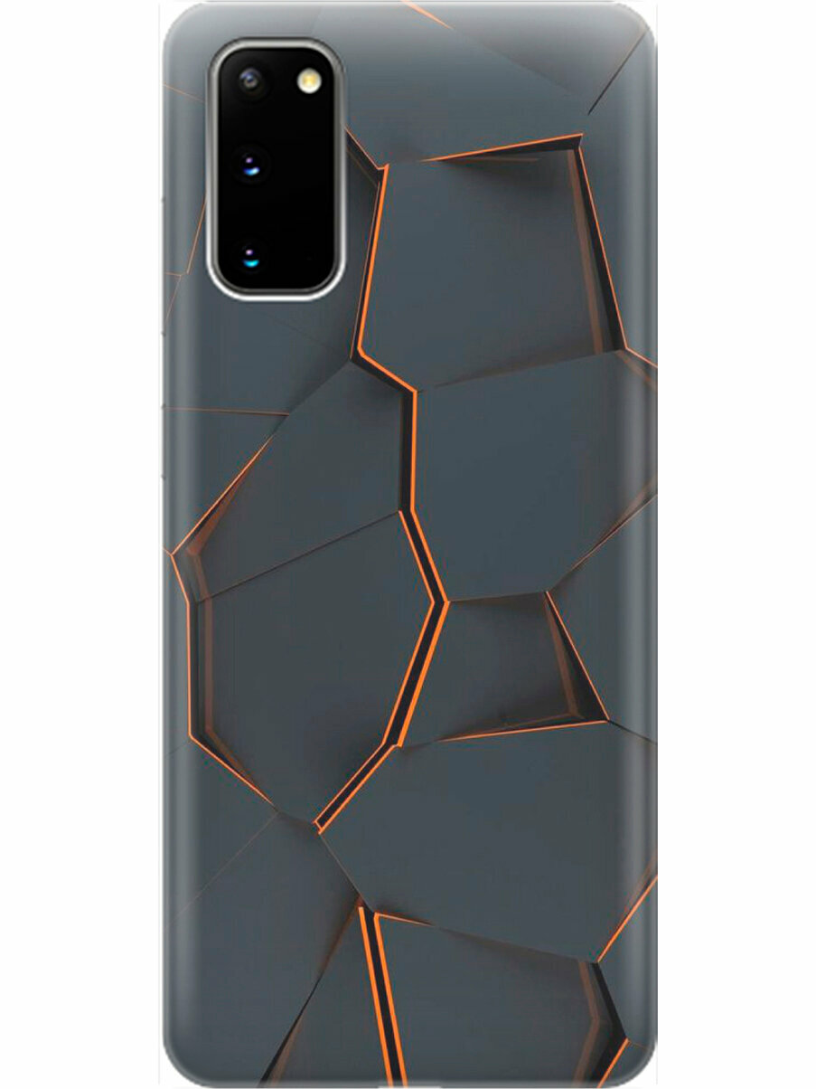 Накладка Transparent для Samsung Galaxy S20 с принтом "Графитовый излом"