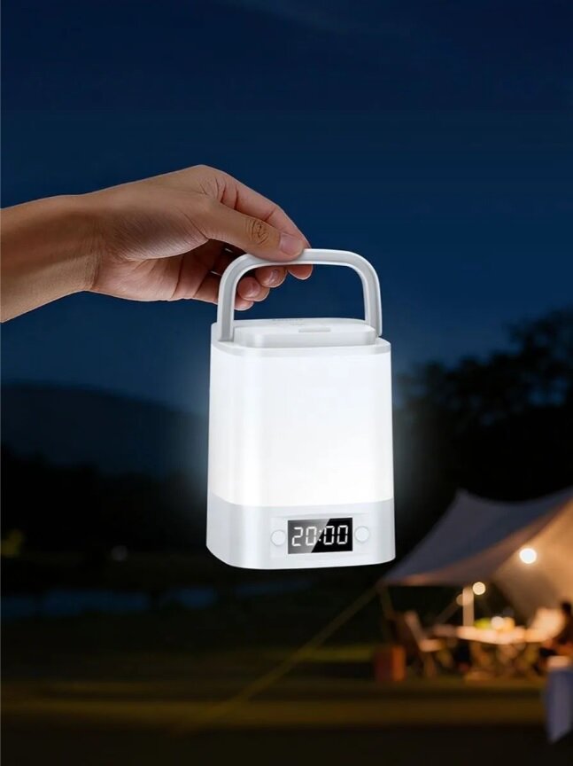Ночник с часами Hoco HX15 Smart clock Night Light, 1200 mAh, 1.5W, 3000-6500K, Белый