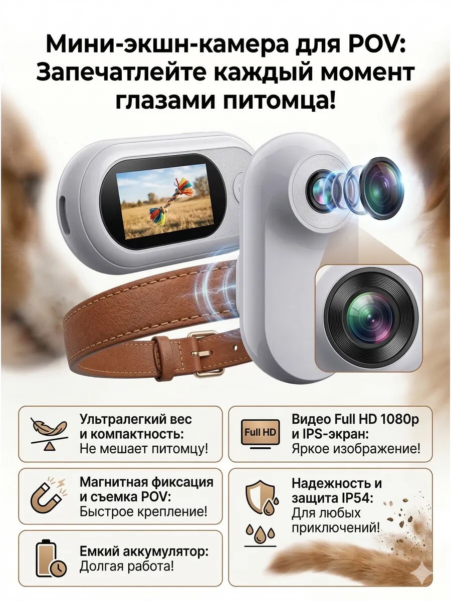 Экшн камера на магните 4К