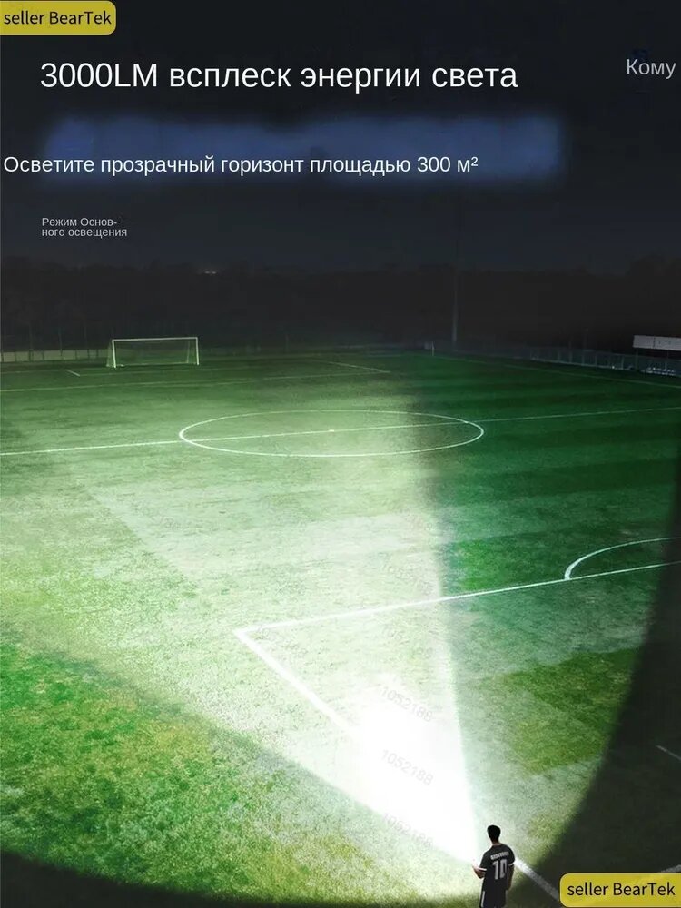 Фонарь-прожектор WARSUN SQ07 PRO Тактический фонарь 3000 люмен Красный свет 5200MAH IP56 130x30x26mm — фото 1