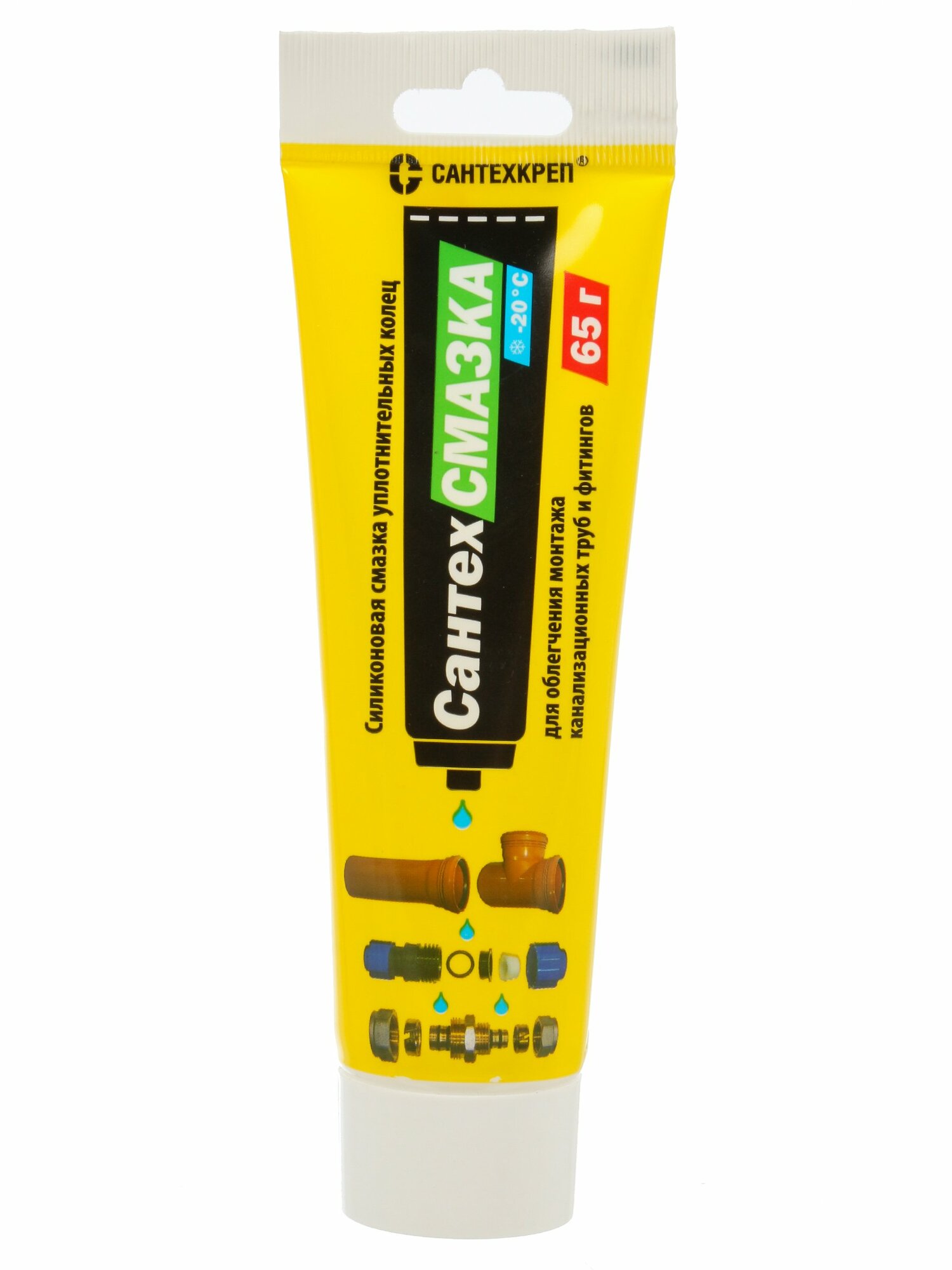 Смазка для колец канализационных труб сантехсмазка СантехКреп 65 гр. — профессиональная паста для монтажа труб и фитингов