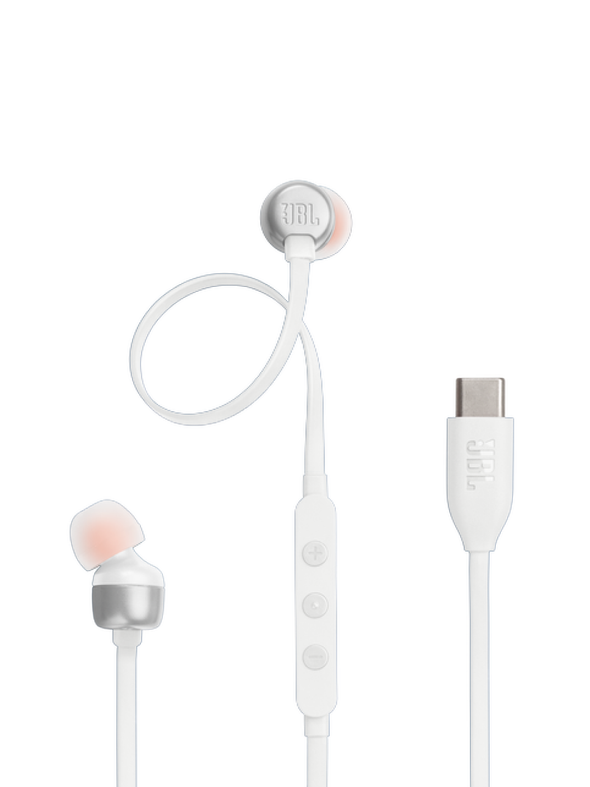 Наушники проводные JBL Tune 310C USB, внутриканальные, белый