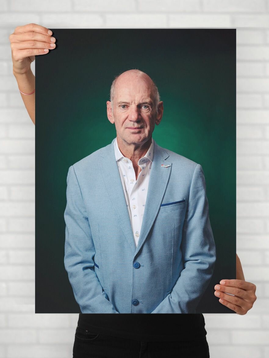 Плакат на стену для интерьера Звёзды Автоспорта - Stars of Motorsport (Эдриан Ньюи - Adrian Newey 1) - Постер по гонщику формата A2 (42x61 см)