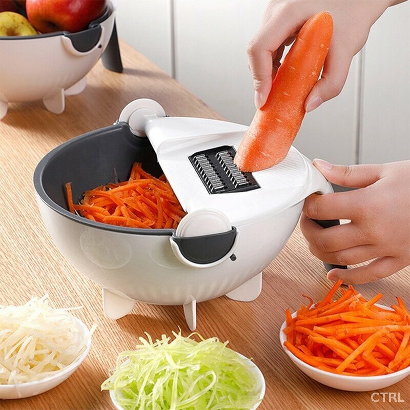 Овощерезка с корзиной для слива, многофункциональная кухонная терка для овощей и фруктов, измельчитель, слайсер