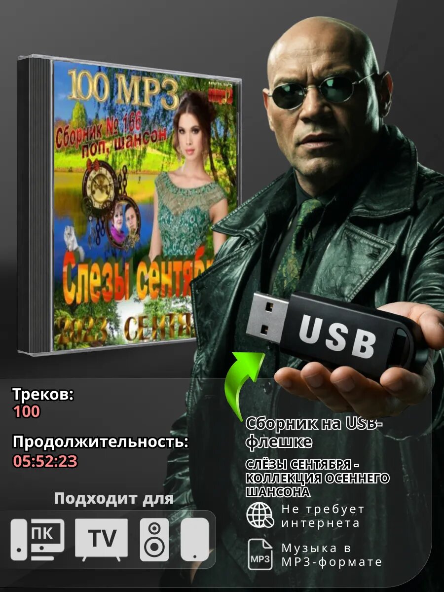 Сборник осенний шaнcoн на USB-флешке, музыка MP3