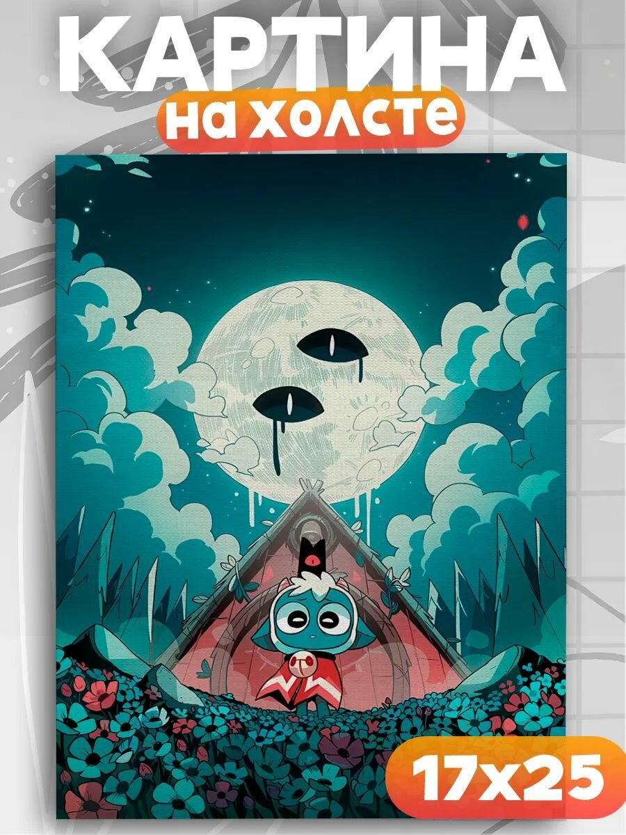 Картина на стену Cult of the Lamb, на подрамнике, 1шт, 25х17 размер.