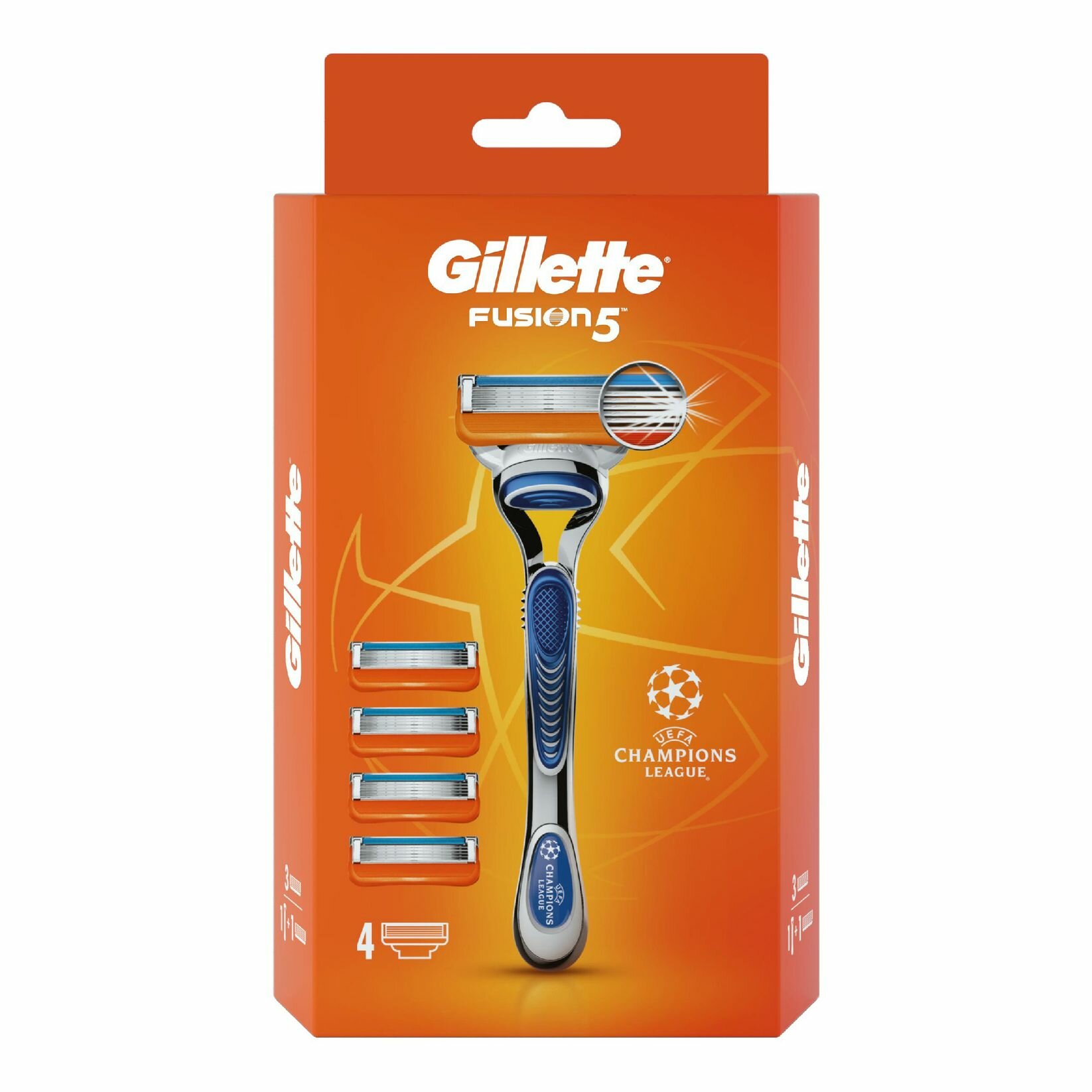 Бритвенный станок Gillette Fusion 5 лезвий с 4 сменными кас