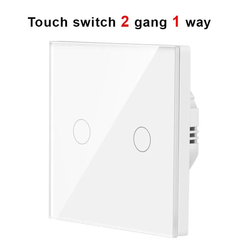 Сенсорный выключатель Touch 2 gang 1 way, белый