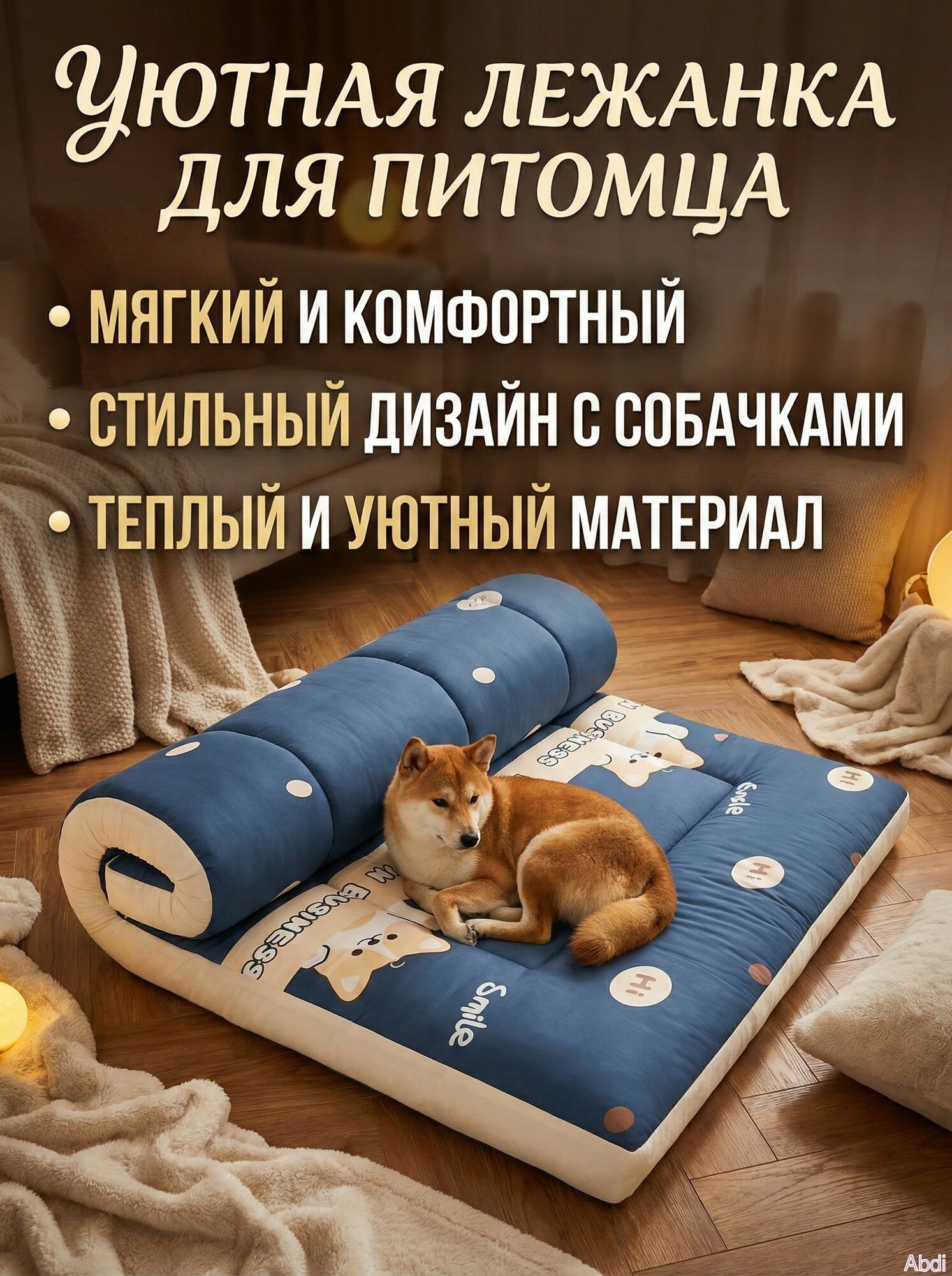Беспружинный матрас соевое волокно, складной, эргономичный, темно-синий, для сна и хранения дома