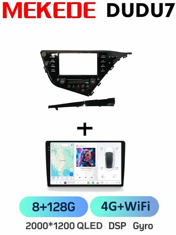 Магнитола Mekede 10" DUDU7 8/128 Gb для Toyota Camry 70 8 2017-2020 с кнопками carpay Android