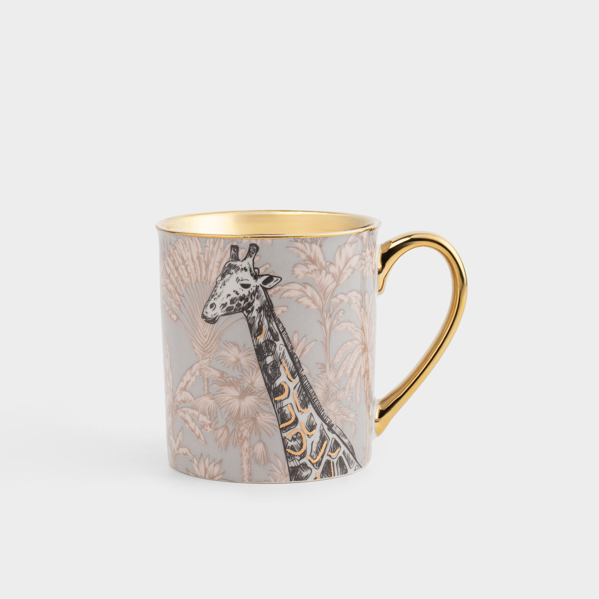Кружка, 300 мл, фарфор N, бежево-золотистая, Жираф, Giraffe, Kuchenland