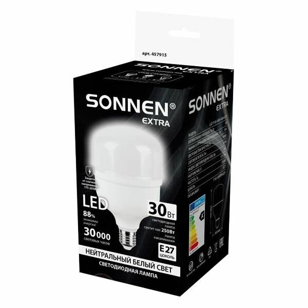 Лампочка Sonnen EXTRA 30 (250) Вт Е27 цилиндр нейтральный белый LED Т100-30W-4000-Е27,457915