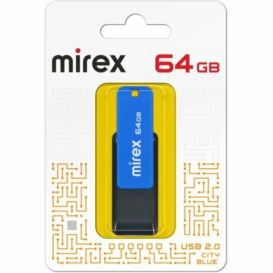 Флэш накопитель Mirex 64 Гб CITY BLUE USB 2.0 (13600-FMUCIB64)
