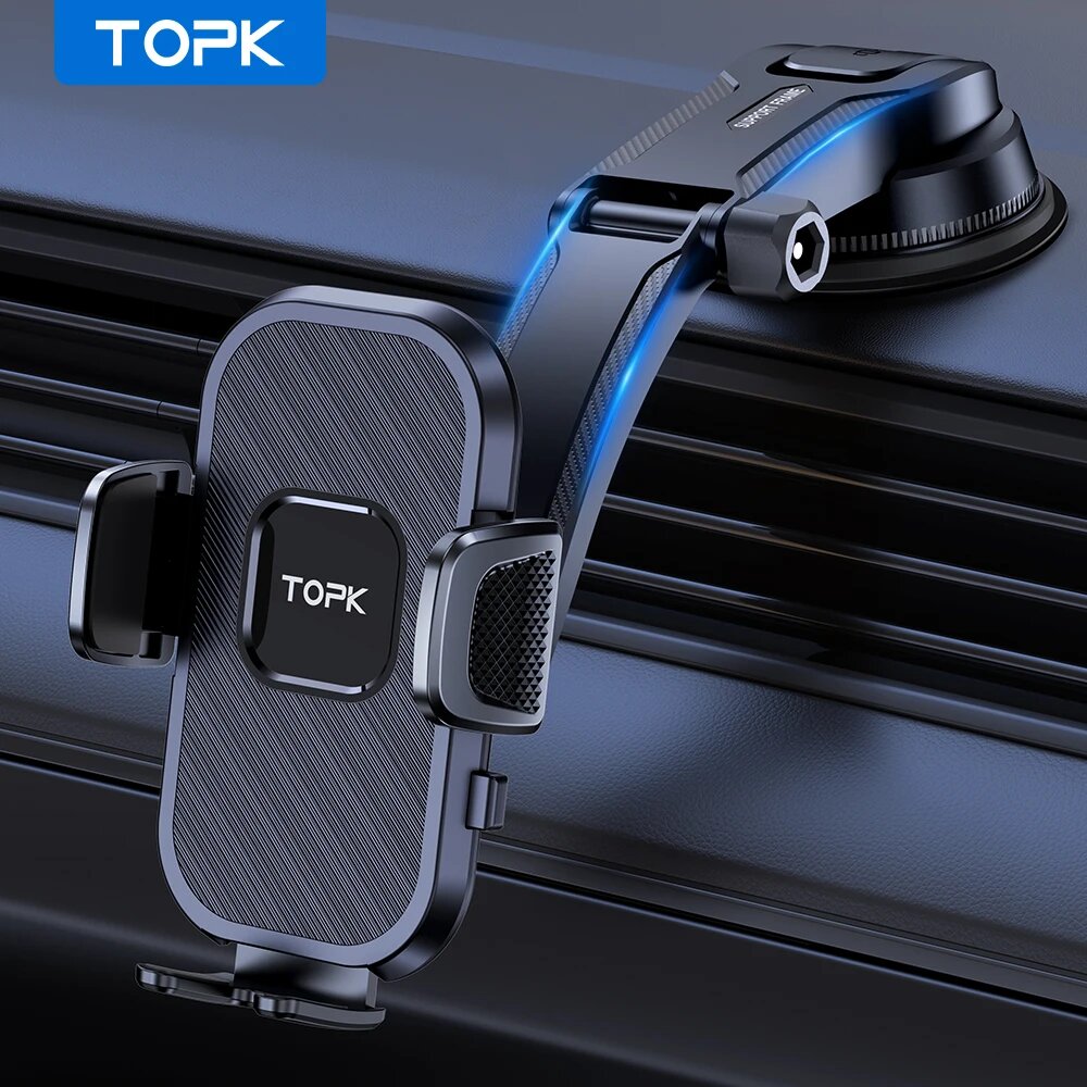 Автомобильный держатель для телефона TOPK, гравитационное крепление для смартфона, без магнитной поддержки, для IPhone 13, 12, 11 X, Xiaomi, Samsung, Huawei