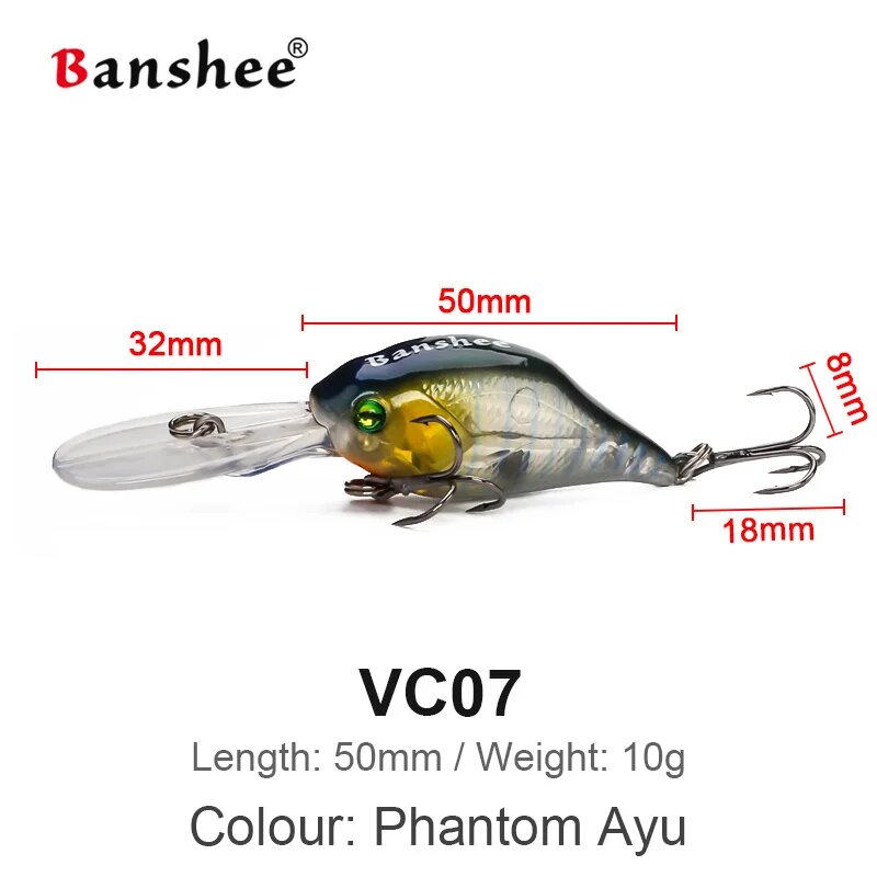 Воблер Banshee VC07, 50 мм, 10 г, Phantom Ayu, Color D