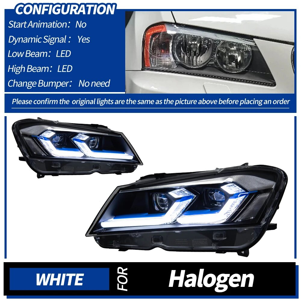 Фары для BMW X3 F25 LED фары 2010-2013 X3 F25 фары Drl проекторное линза автомобильные