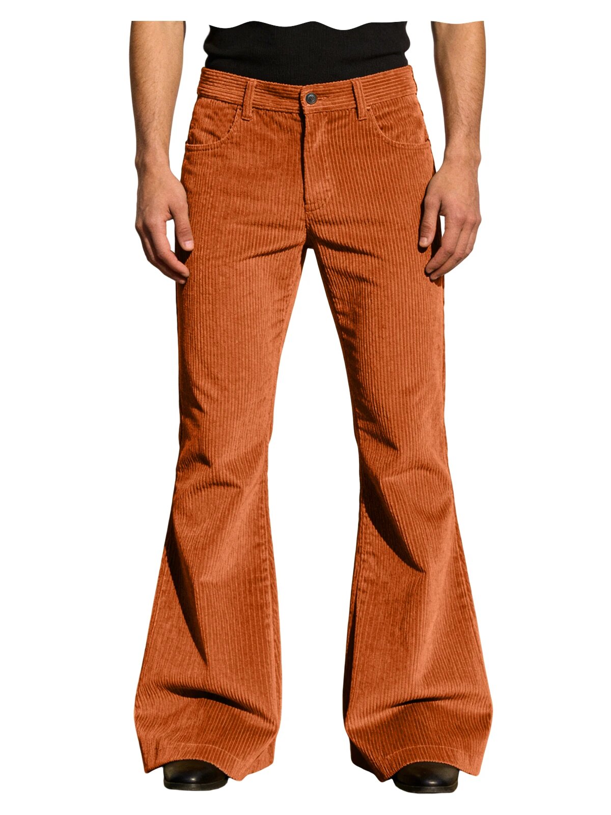 Мужские вельветовые клеш Rust Red-13, 7XL
