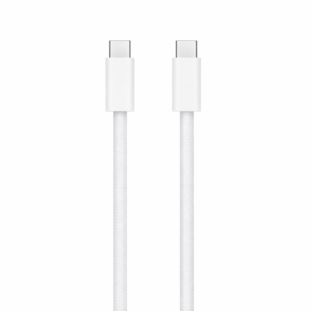 Оригинальный Кабель iPhone USB Type C /Кабель Type-C - Type-C для iPhone 15/15 Plus/15 Pro/15 Pro Max/16/16 Plus/16 Pro/16 Pro Max/17/17 Pro/17 Pro Max/Air (60W, PD, оплетка нейлон, тех. упак.) Белый - OR