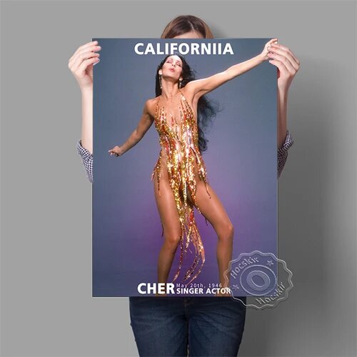 Плакат Cher "California" 50x75см, цвет B, без рамки