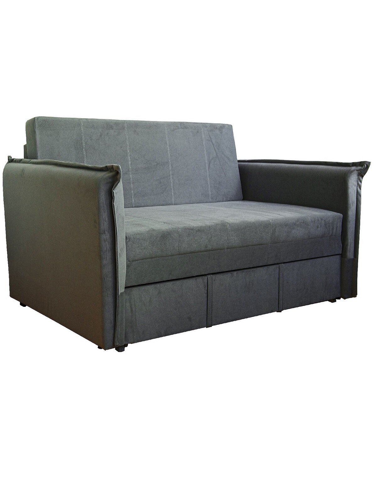 Диван-кровать StylChairs Кира, ширина 140 см, обивка велюр, цвет тёмно-серый (антрацит)
