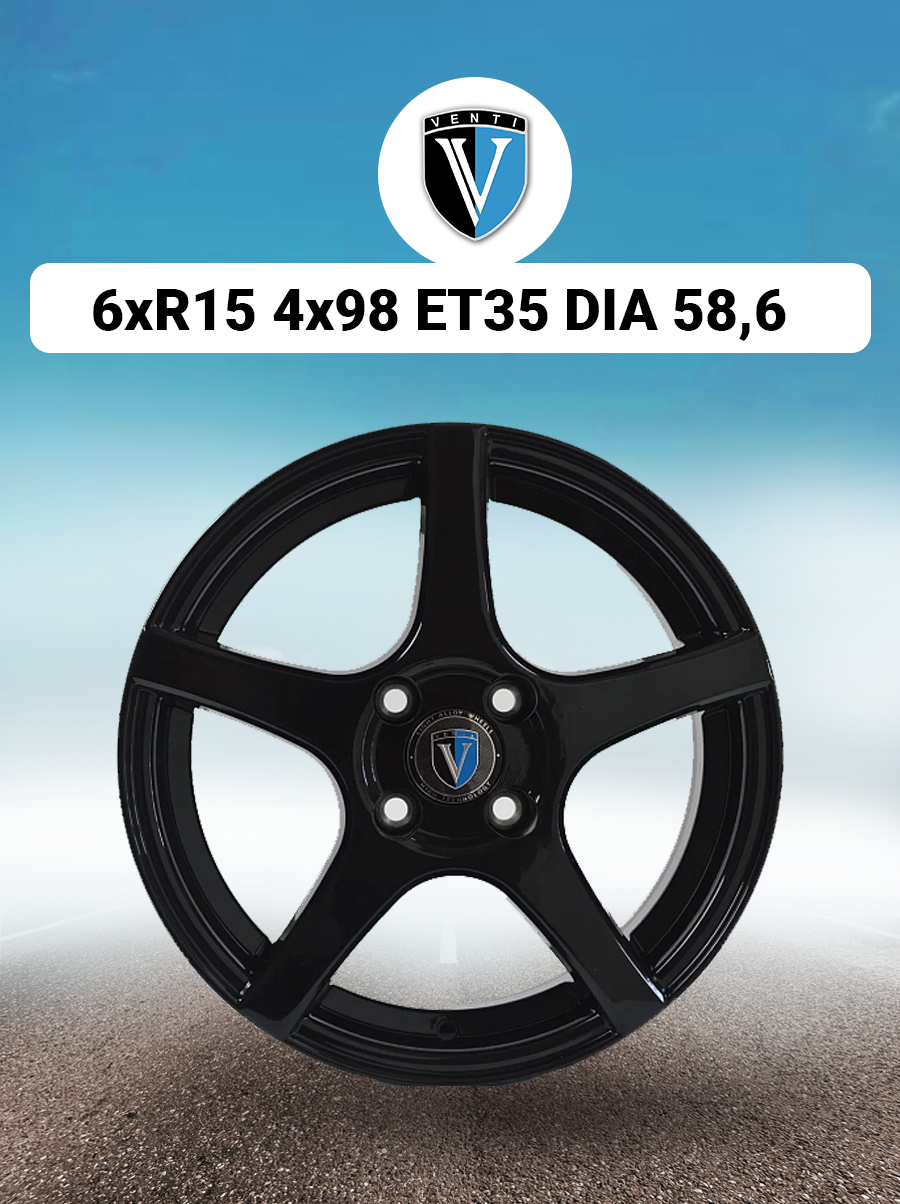 Диск автомобильный Venti V1510 6x15 4x98 ET35 58,6 BL