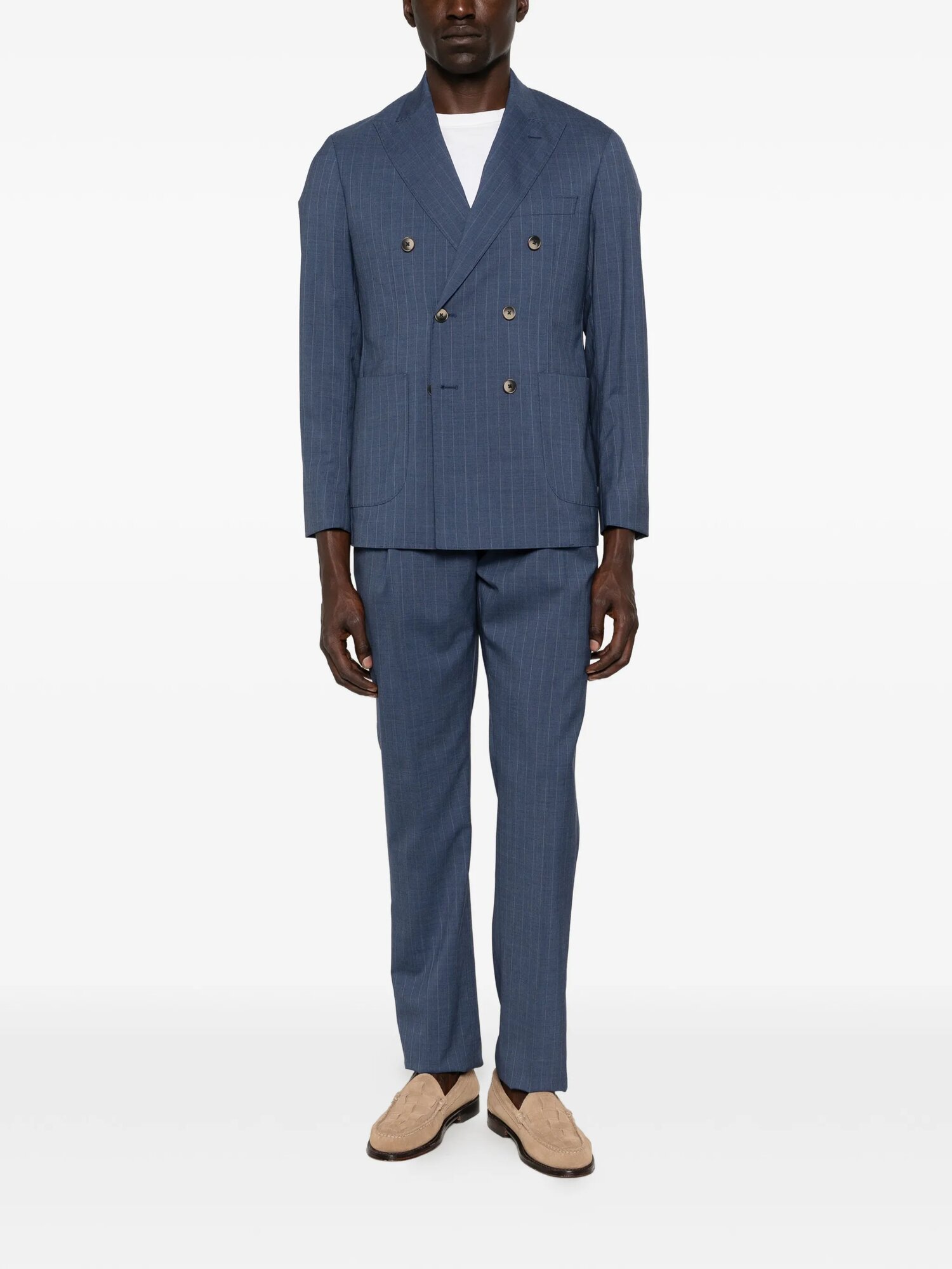 Комбинезон vela shop Pinstripe-pattern double-breasted suit, размер 52, blue — фото 1