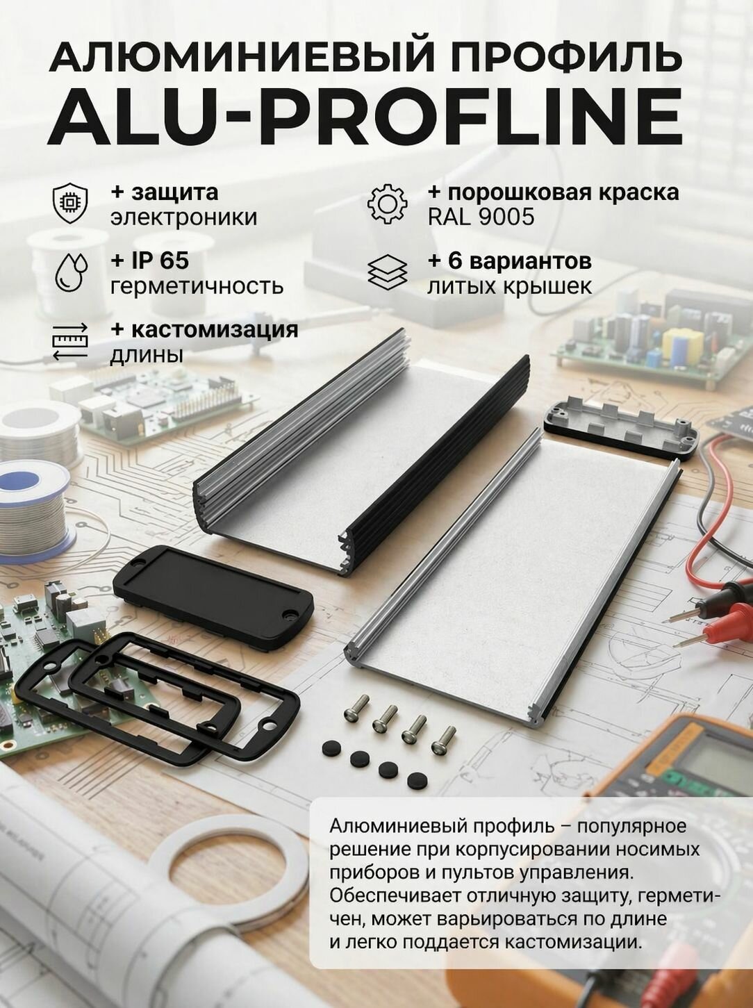 APLH 800-0150, корпус BOPLA для электроники 82х32х150