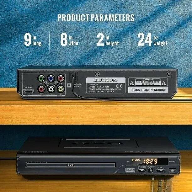 Эксклюзивный медиаплеер Wigslar DVD/Bluray, ДУ, USB, HDMI 1080p, без региональных ограничений