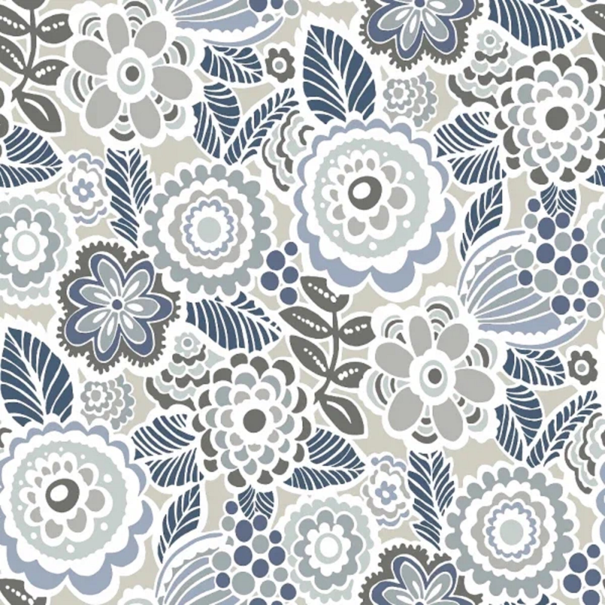 Обои Magic Flowers FD25864 A; 0,52x10,05 м. , флизелин , синий