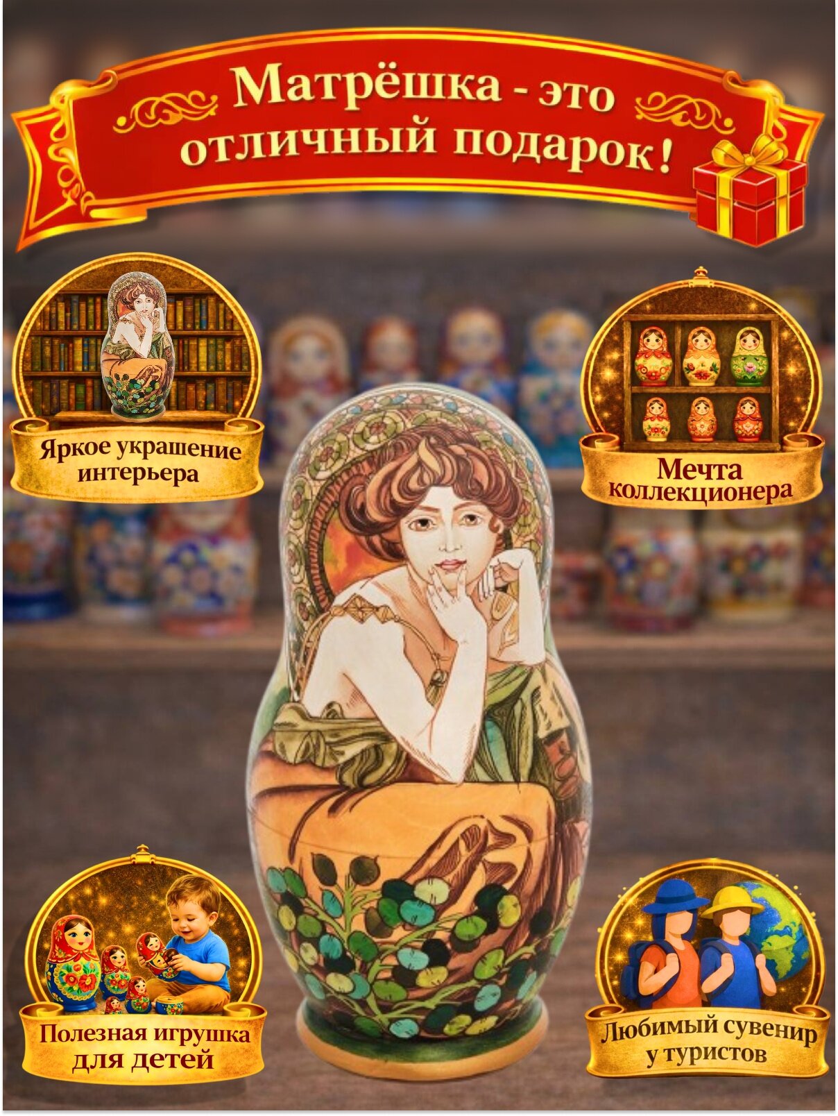 Матрешка Девы модерниста — фото 1