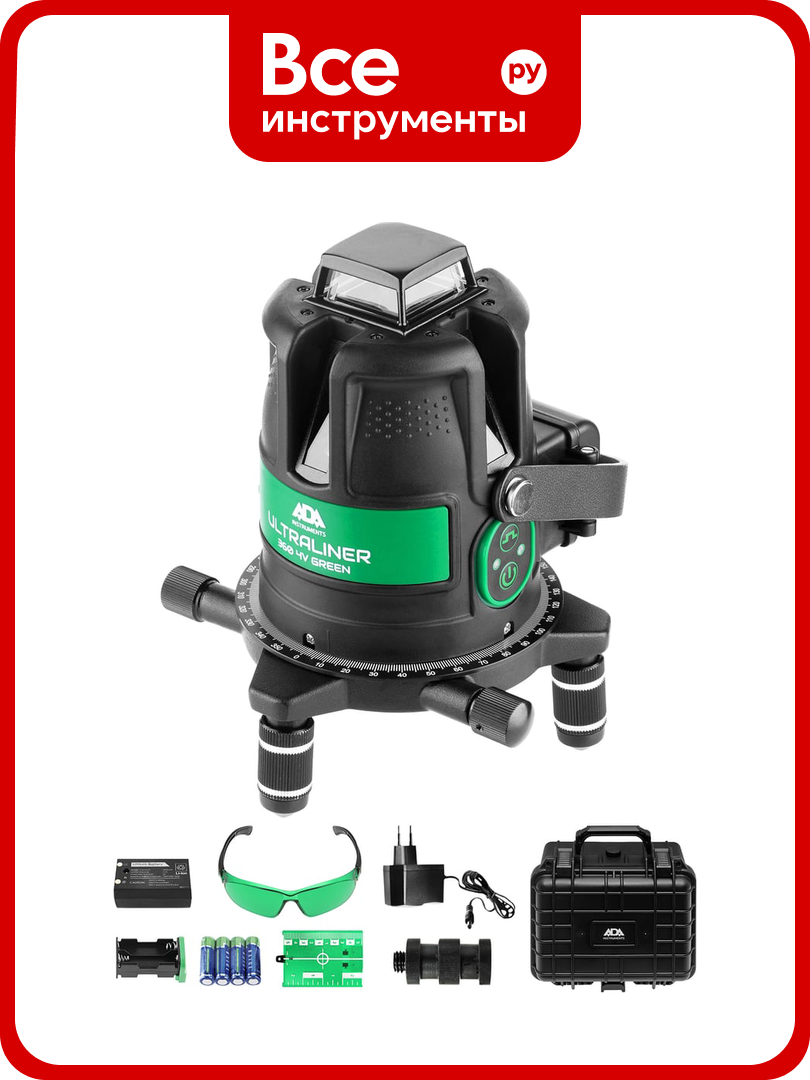 Лазерный уровень ADA ULTRALINER 360 4V Green А00540