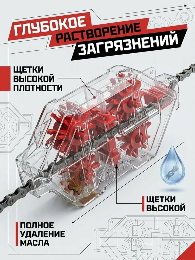 Щетка для чистки велосипедной цепи; Устройство для очистки цепи велосипеда